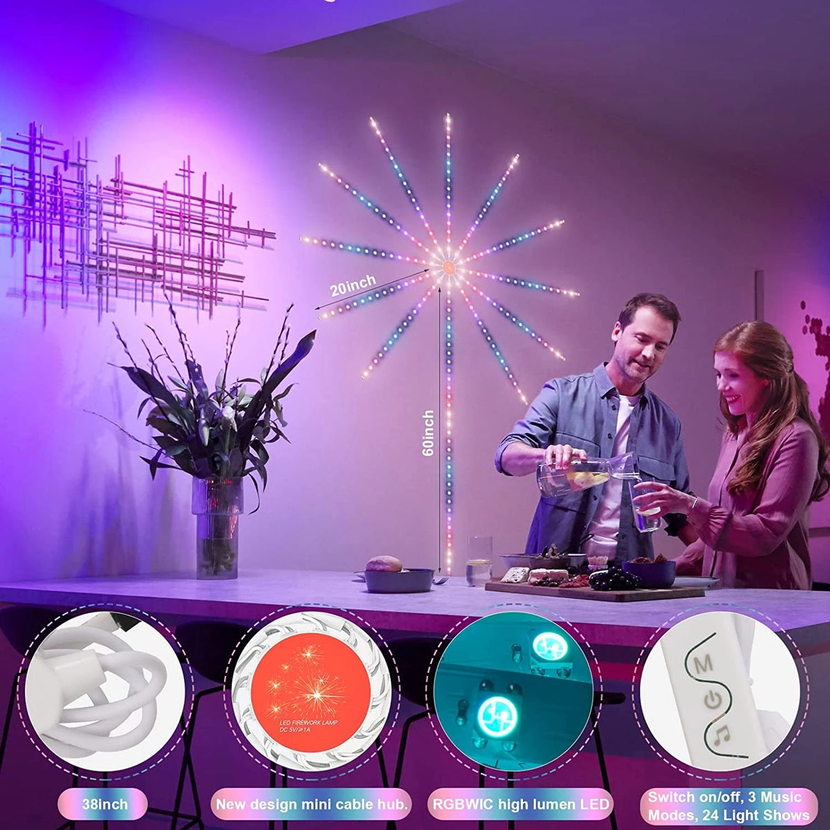 (💥Hot Sale💥- 49% OFF) Smart Firework LED Lights – Glitzhouzz